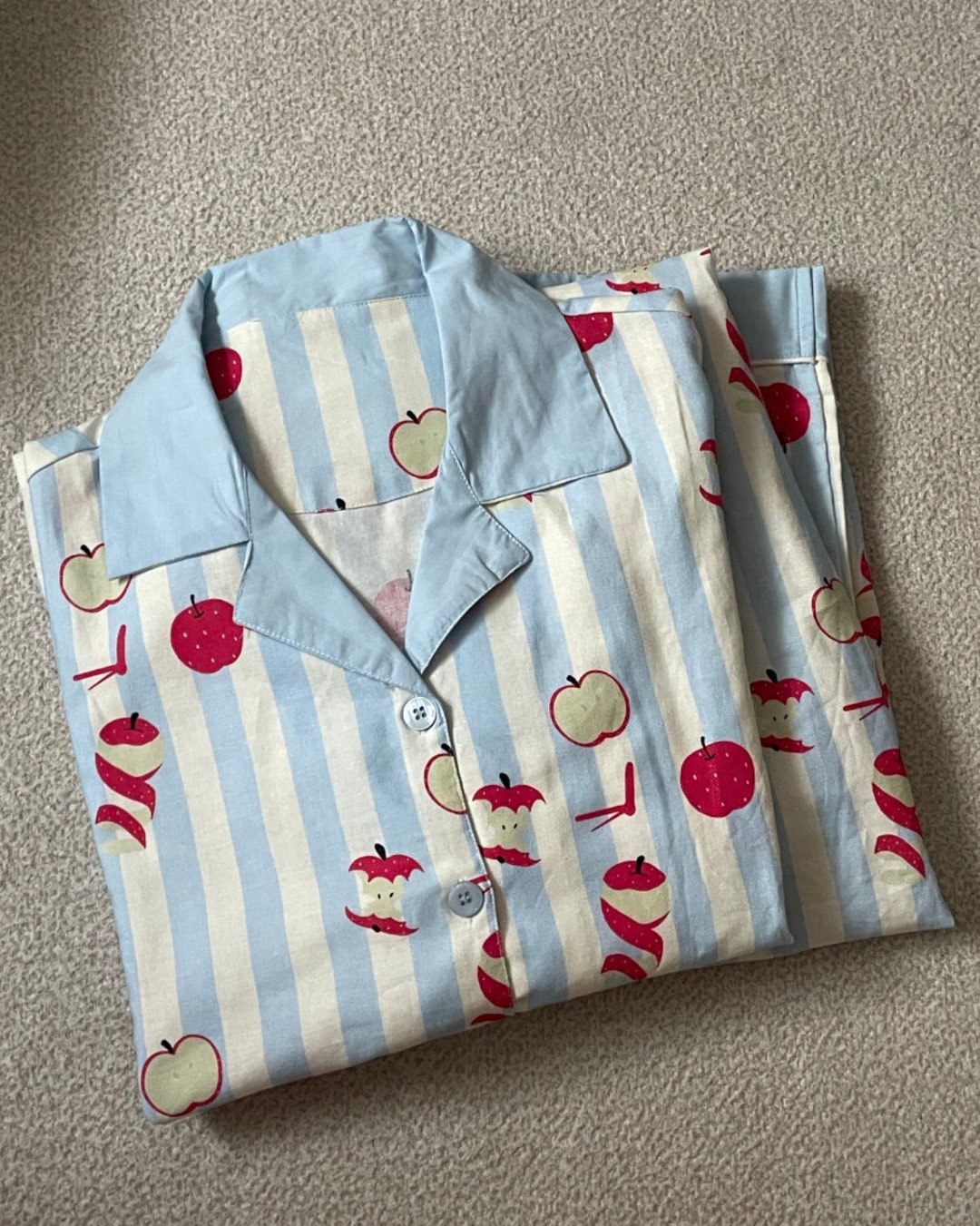 Apple Pajamas / Cute Loungewear / Cotton Pajama Set / Cute Pajamas ...