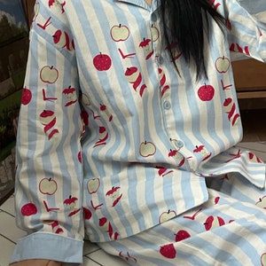 Apple Print Pajamas / Cotton Pajama Set / Cute Pajama Set / Cozy ...