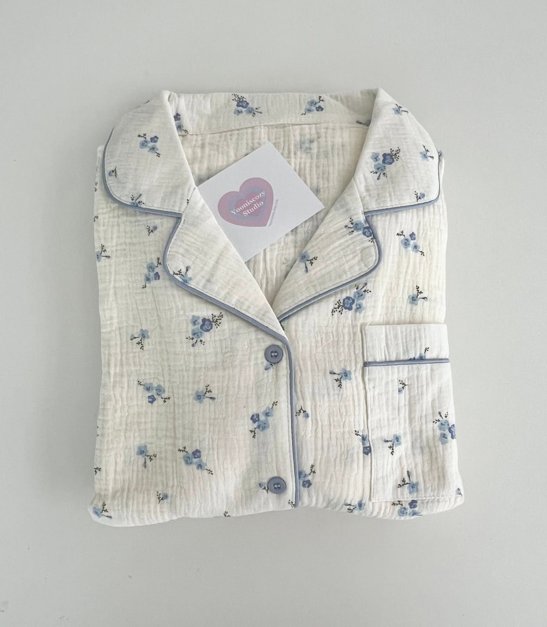 Muslin Blue Flower Pattern Pajama / Cotton Pajama / Muslin Pajama ...