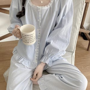 Cotton Lace Loungewear / Lace Pajama Set / Lovely Pajamas / Comfort ...