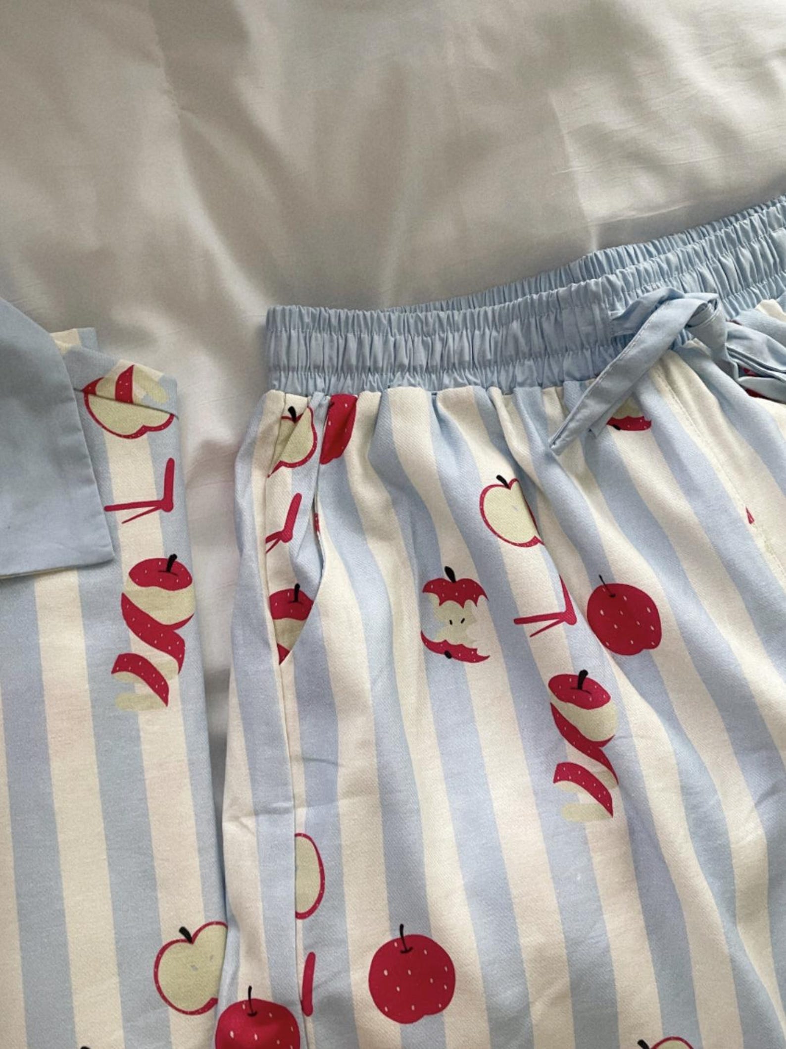 Apple Pajamas / Cute Loungewear / Cotton Pajama Set / Cute Pajamas ...