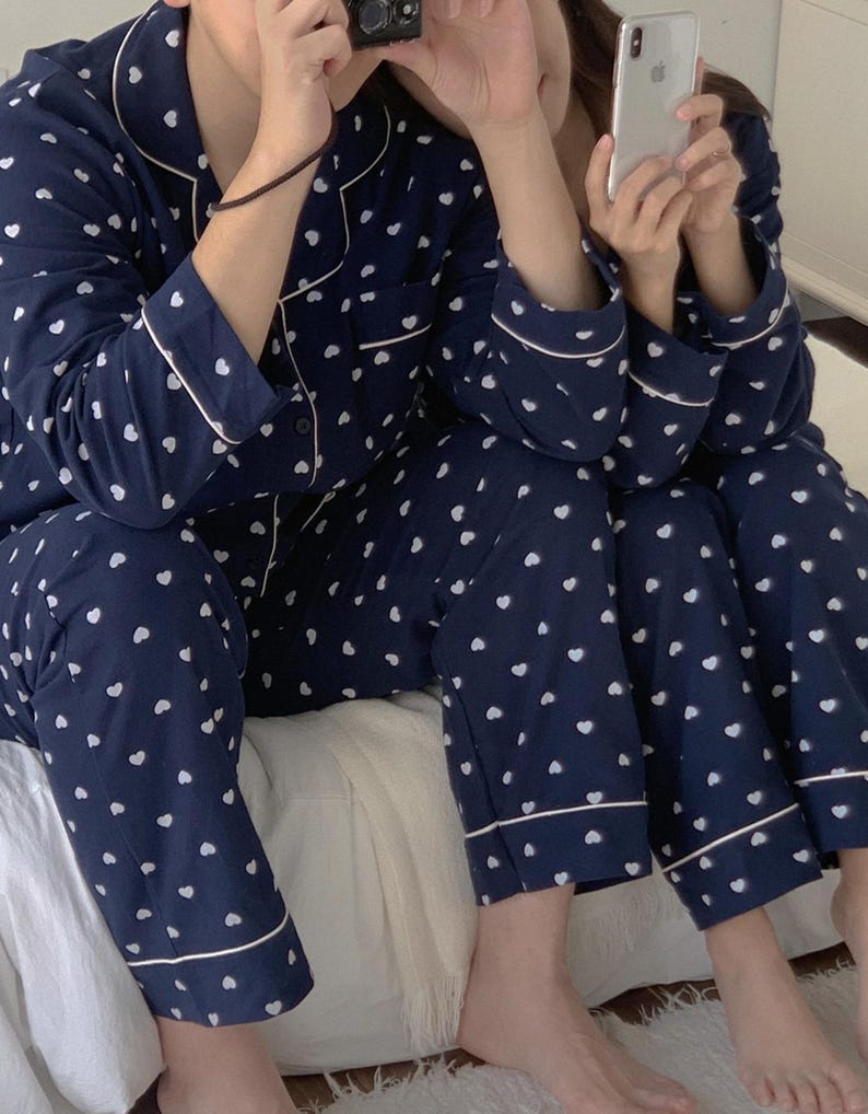 Cotton Pajamas / Cute Pajama Set / Cotton Sleepwear / Loungewear / Pajama Party / Couple Pajamas ...