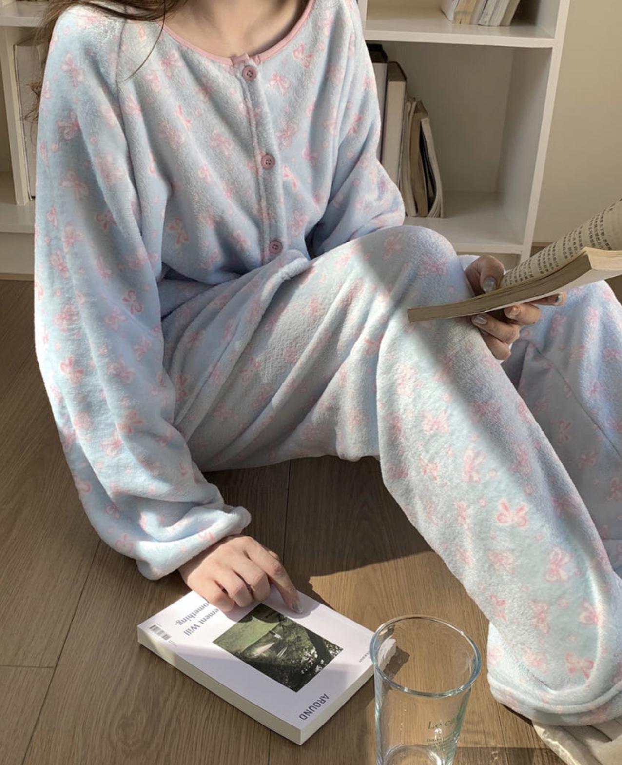 Fluffy Pajamas / Cute Pajama Set / Comfy Loungewear Women / Winter ...