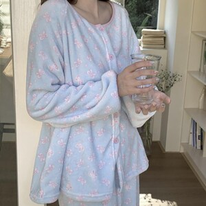 Fluffy Pajamas / Cute Pajama Set / Comfy Loungewear Women / Winter ...