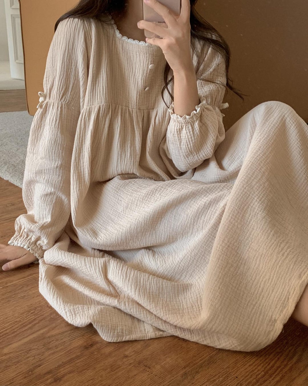 3colors Muslin Loungewear / Cotton Pajamas / Muslin Pajama Set / Muslin ...