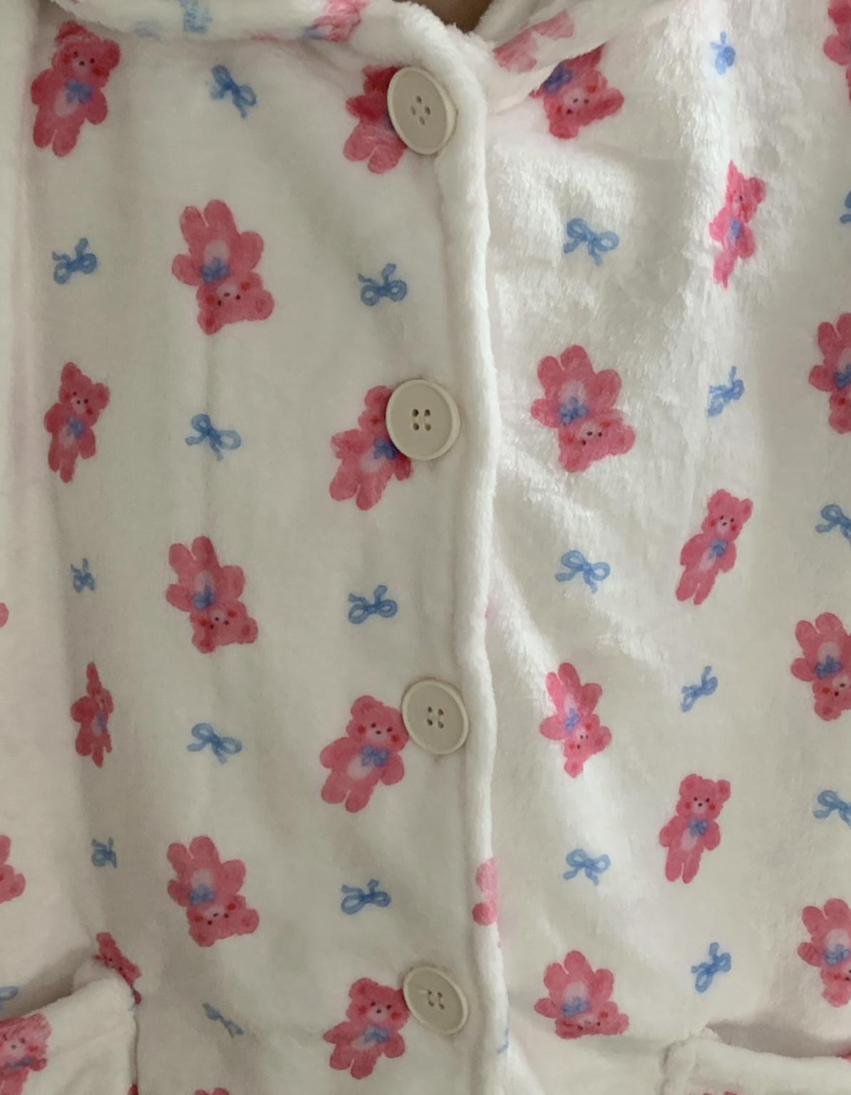 Fluffy Cute & Warm Teddy Bear Pajama Set : Cozy Sleepwear, Ultra Soft ...