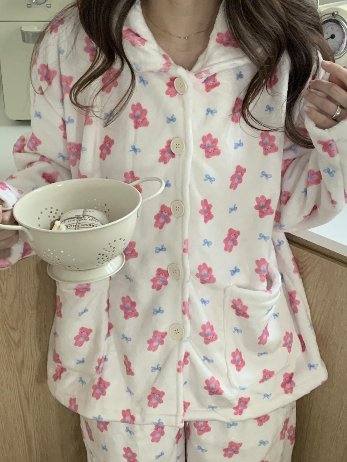 Fluffy Cute & Warm Teddy Bear Pajama Set : Cozy Sleepwear, Ultra Soft ...