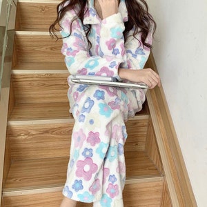 Soft Fuzzy Pajamas / Fluffy Pajama Set / Soft Loungewear / Long Sleeve ...