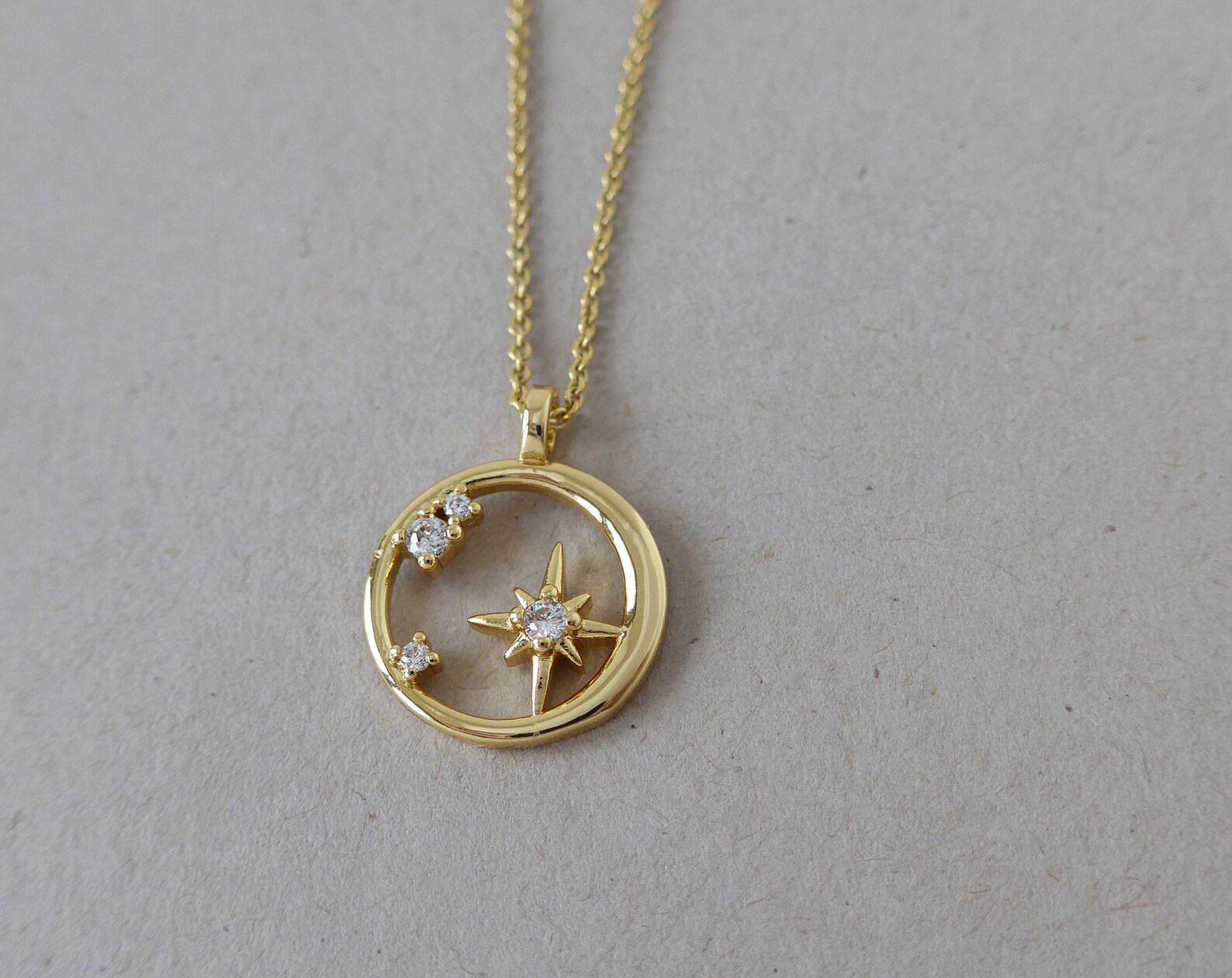 Cubic Star Necklace, Layering Gold Necklace, Gift for Her, Dainty ...