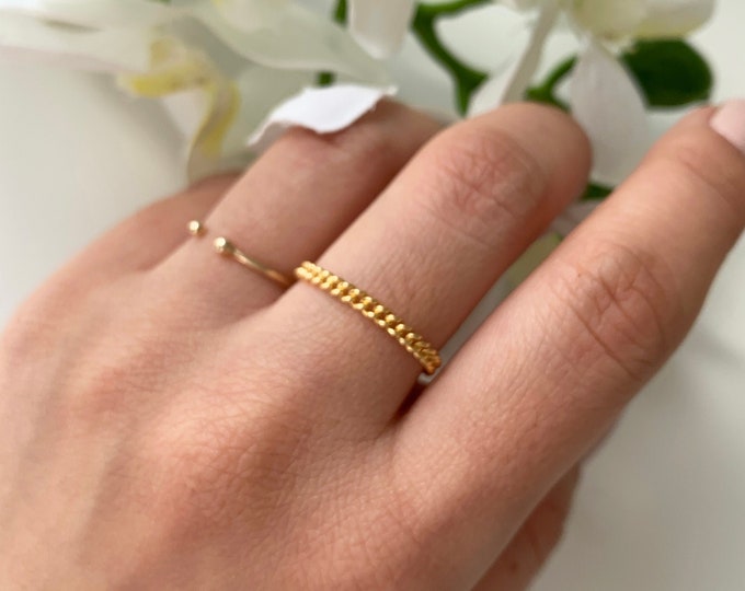 14k Gold Filled Chain Ring Sterling Silver Chain Ring Boy Friend Ring Gold Stacker best Friends ...