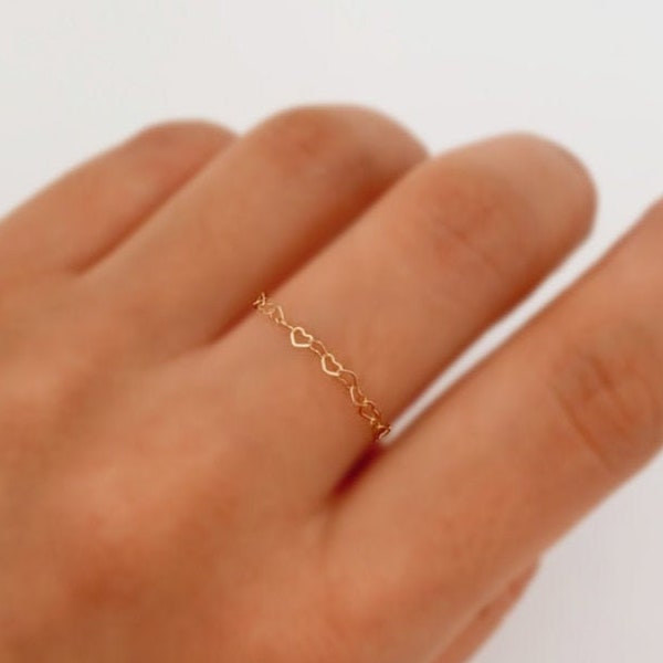 Dainty Heart Ring - Etsy