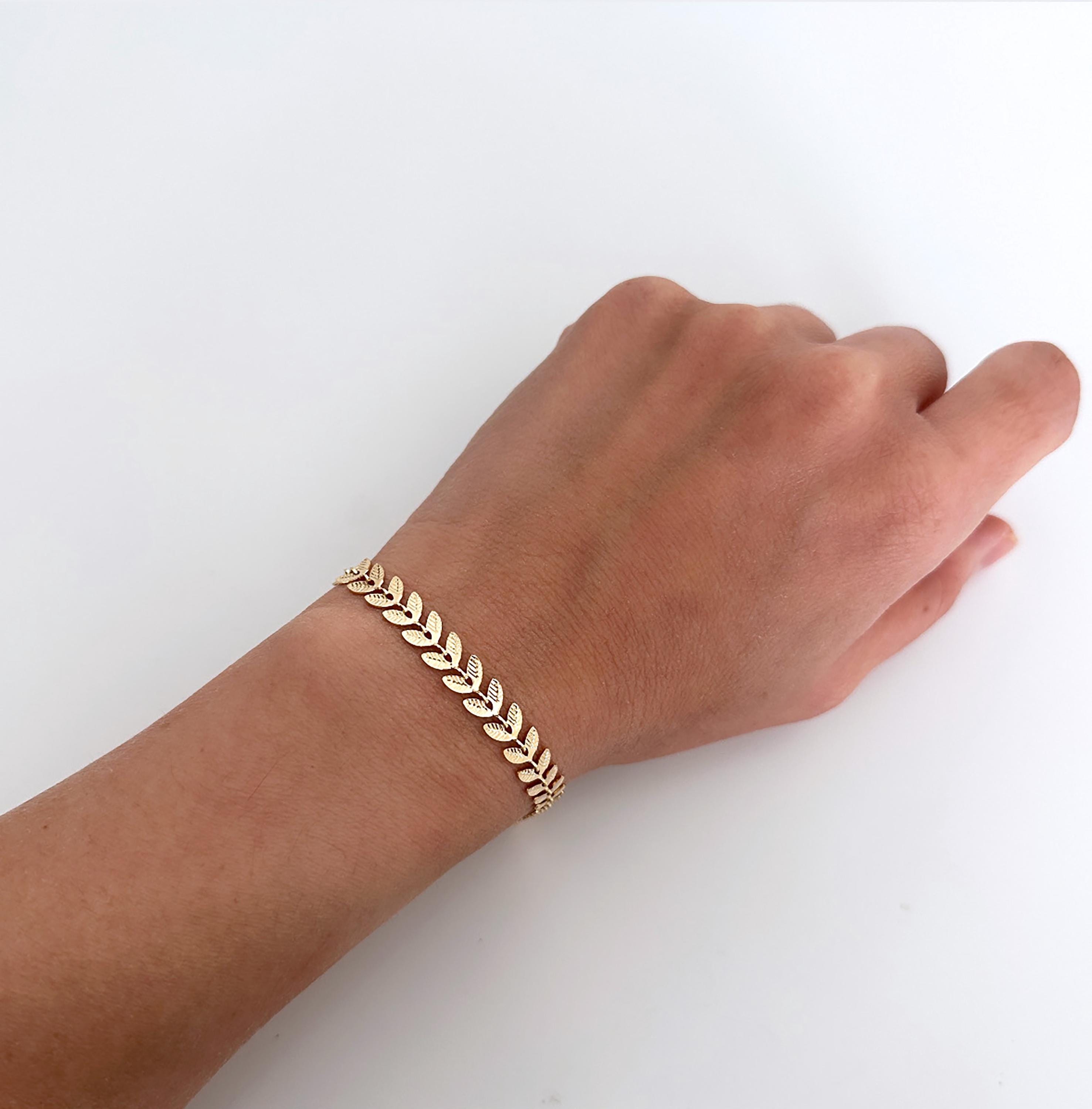 18k Gold Filled Olive Leaf Bracelet | Minimalist Goddess Jewelry ...