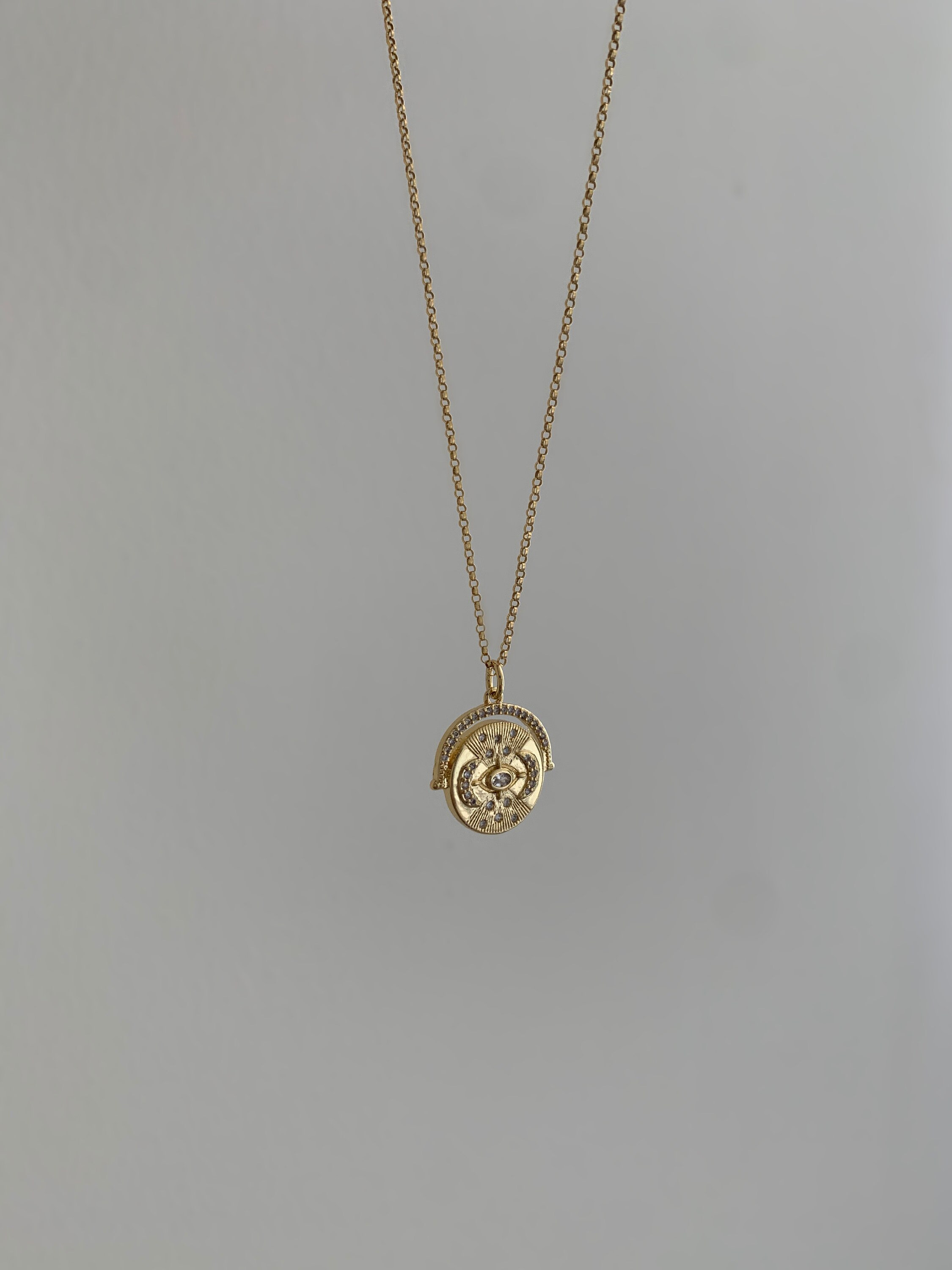 Gold Filled Triple Moon Coin Necklace Goddess Necklace - Etsy