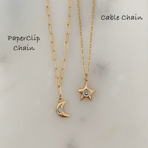 14k Gold Filled Moon and Star Friendship Necklace SET | Best Friend ...