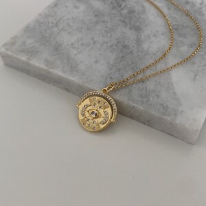 Gold Filled Triple Moon Coin Necklace | Goddess Necklace | Moon Goddess ...