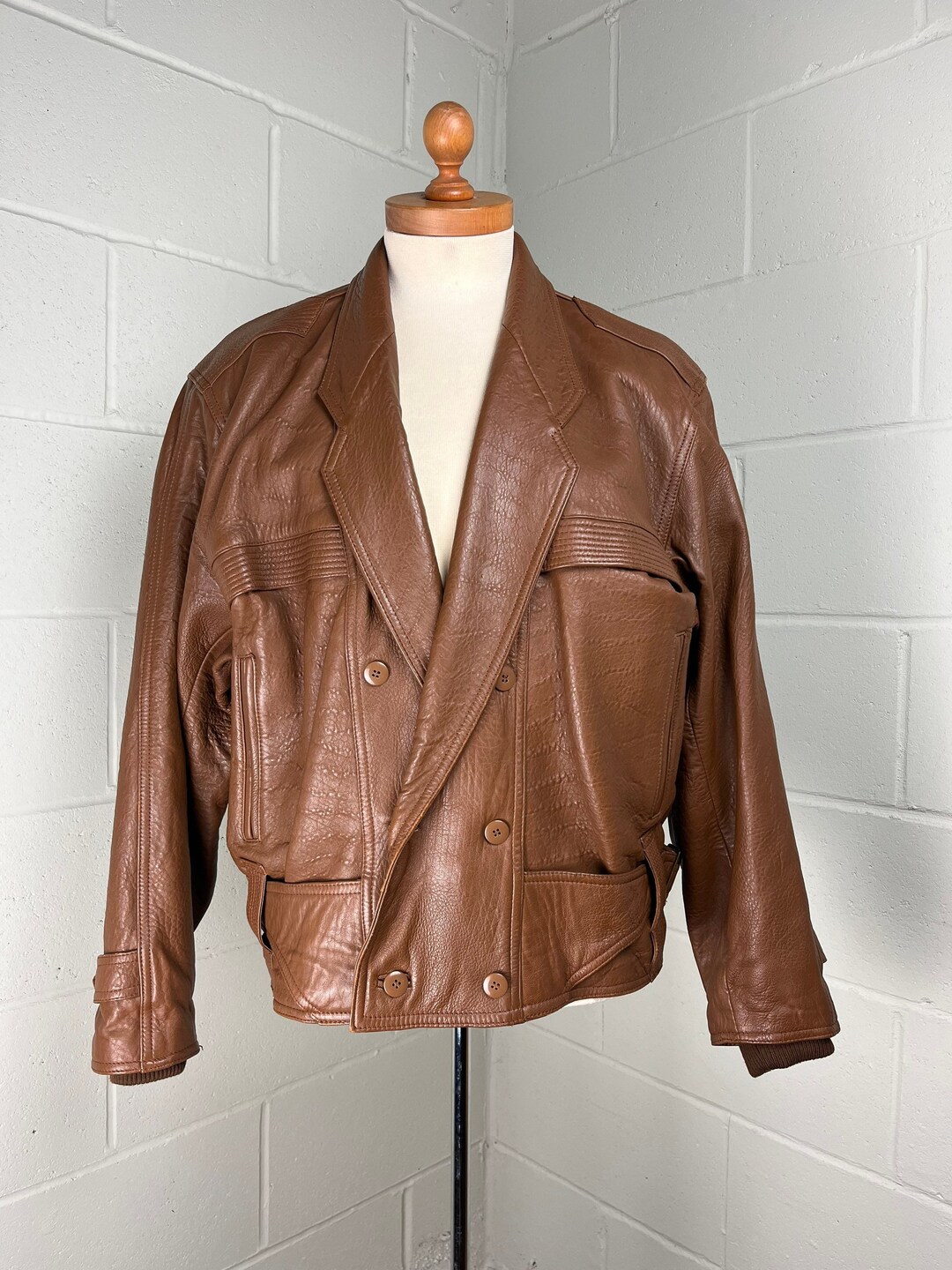 Vintage coconut Club Leather Jacket - Etsy
