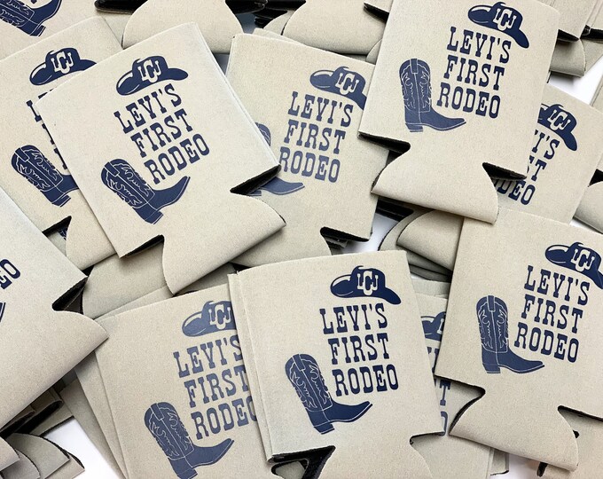 Personalized Monogram Cowboy Hat With Cowboy Boot Regular Size Koozies ...