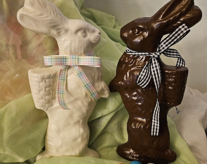 Faux Chocolate Bunnies SET of 3 Chocolate Bunny Decor Primitive ...