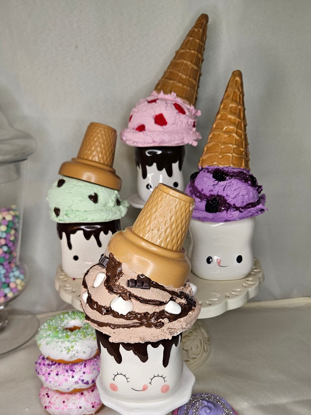 Smashed Ice Cream Cone Marshmallow Mug Topper or Tray Decor-not Edible ...