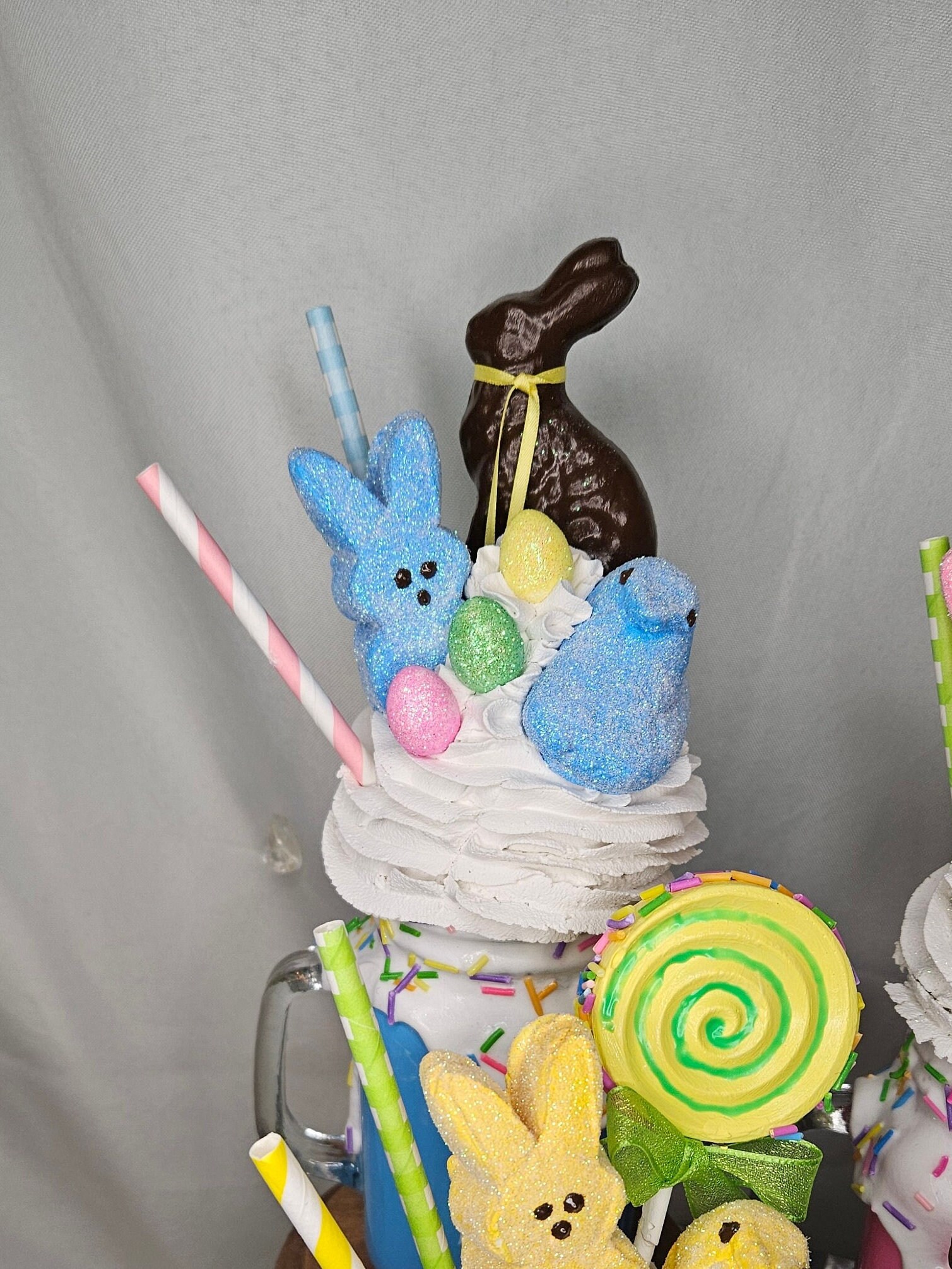 Lifesized Faux Peep Shake Easter Decor, Tiered Tray Display - Etsy