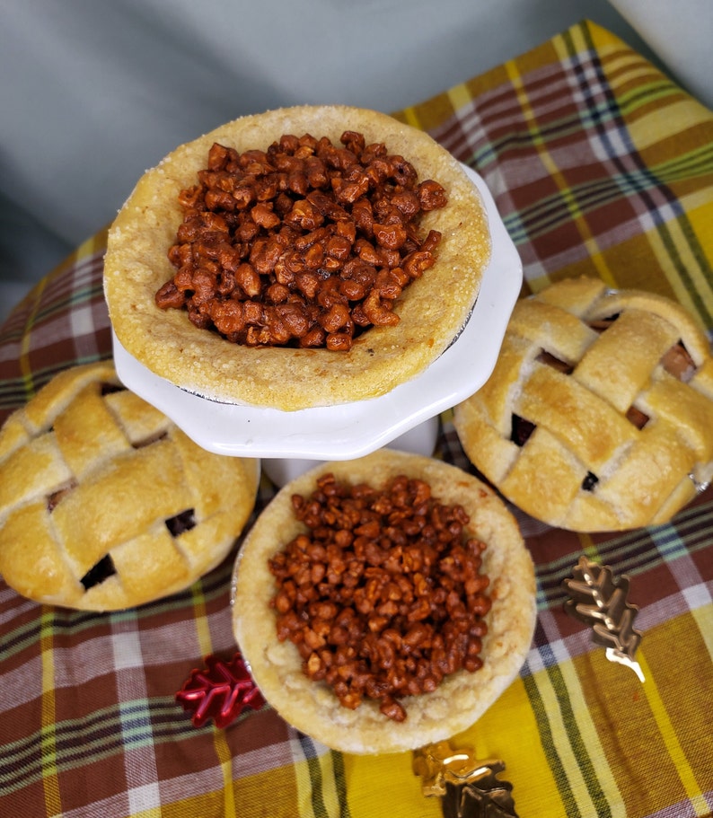 Faux Mini Pie Tray Decor - Cherry, Pecan, Apple, Blueberry, Peach ...