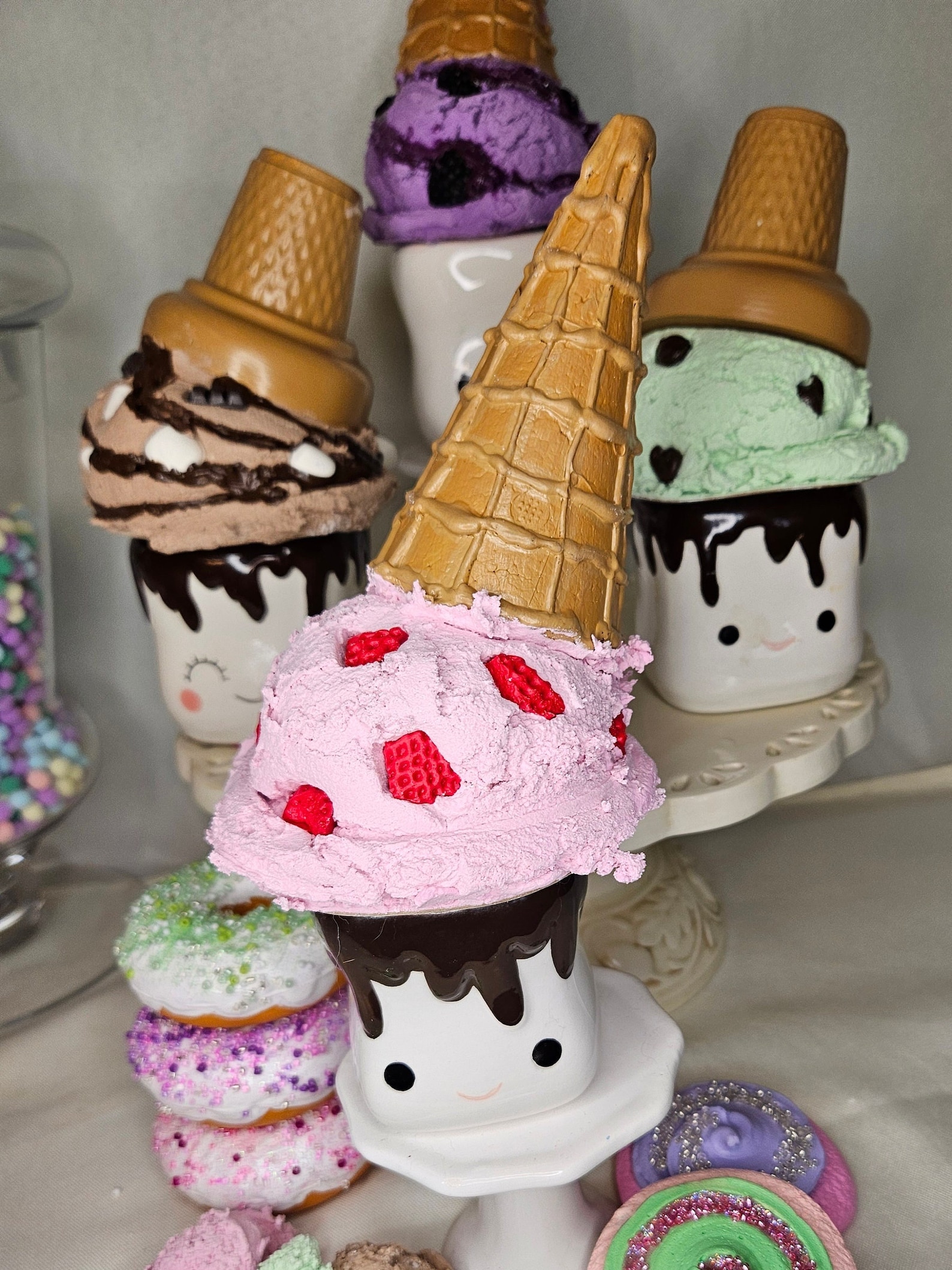 Smashed Ice Cream Cone Marshmallow Mug Topper or Tray Decor-not Edible ...