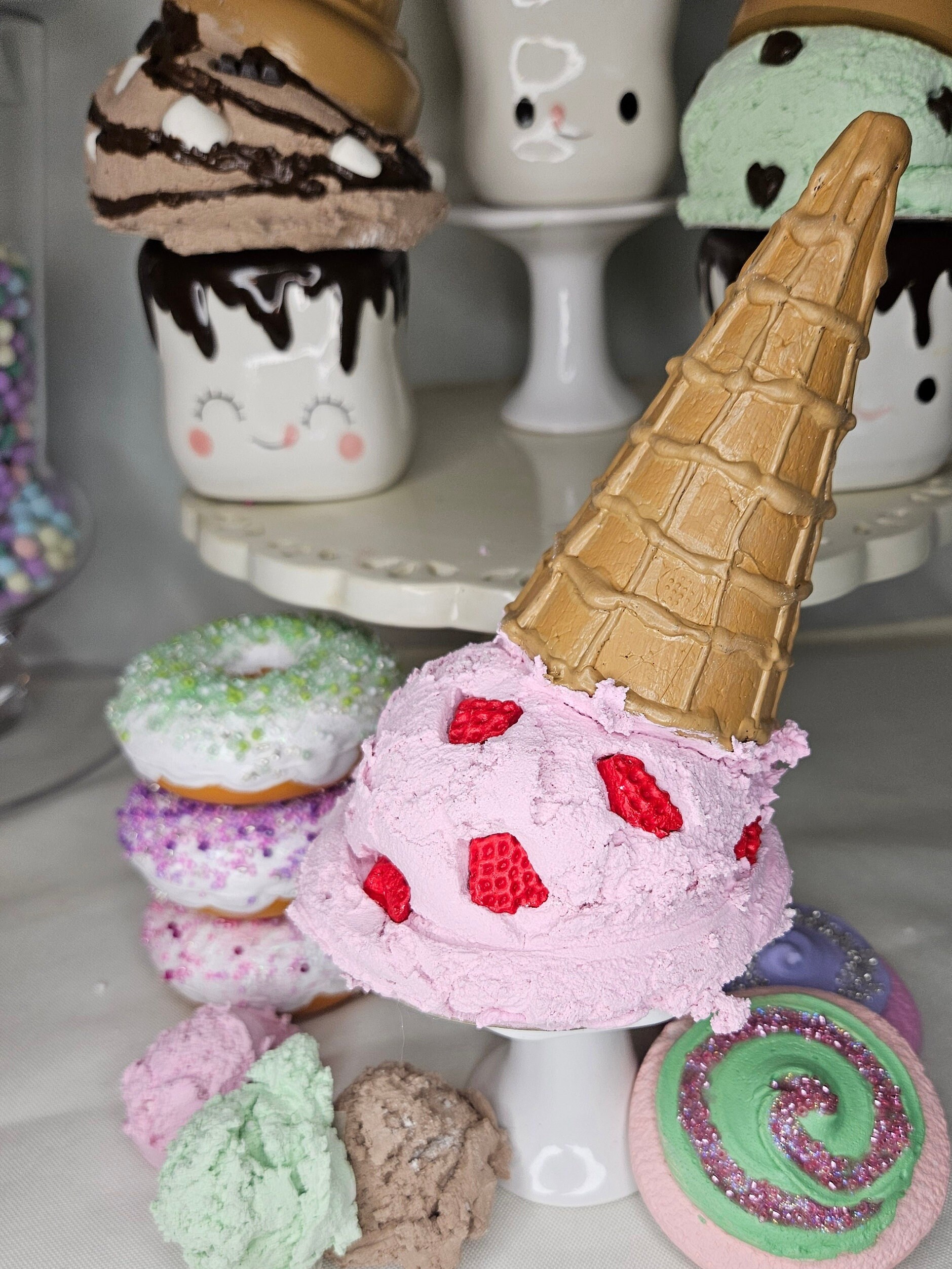Smashed Ice Cream Cone Marshmallow Mug Topper or Tray Decor-not Edible ...
