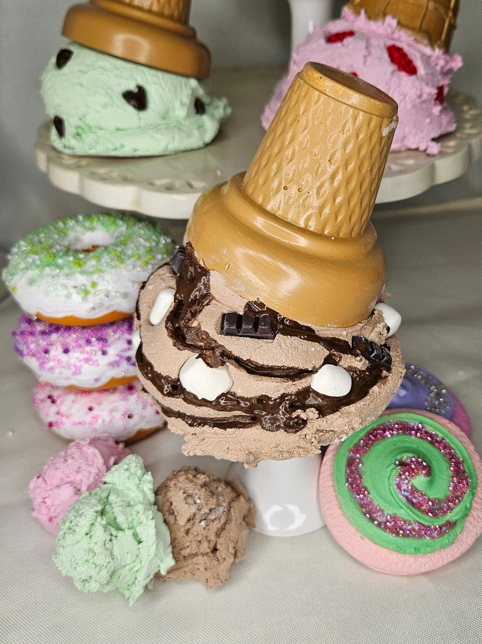 Smashed Ice Cream Cone Marshmallow Mug Topper or Tray Decor-not Edible ...