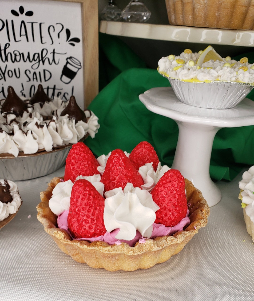 4" Faux Raspberry/blueberry/strawberry/banana Pies Tray Decor Not ...