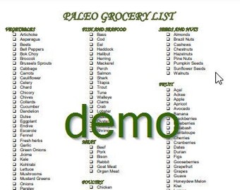 The Ultimate Paleo Grocery List Printable Download - Etsy