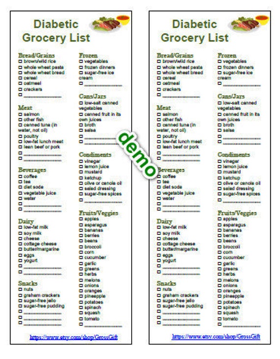 Printable Grocery List For Diabetics Beauty Clog