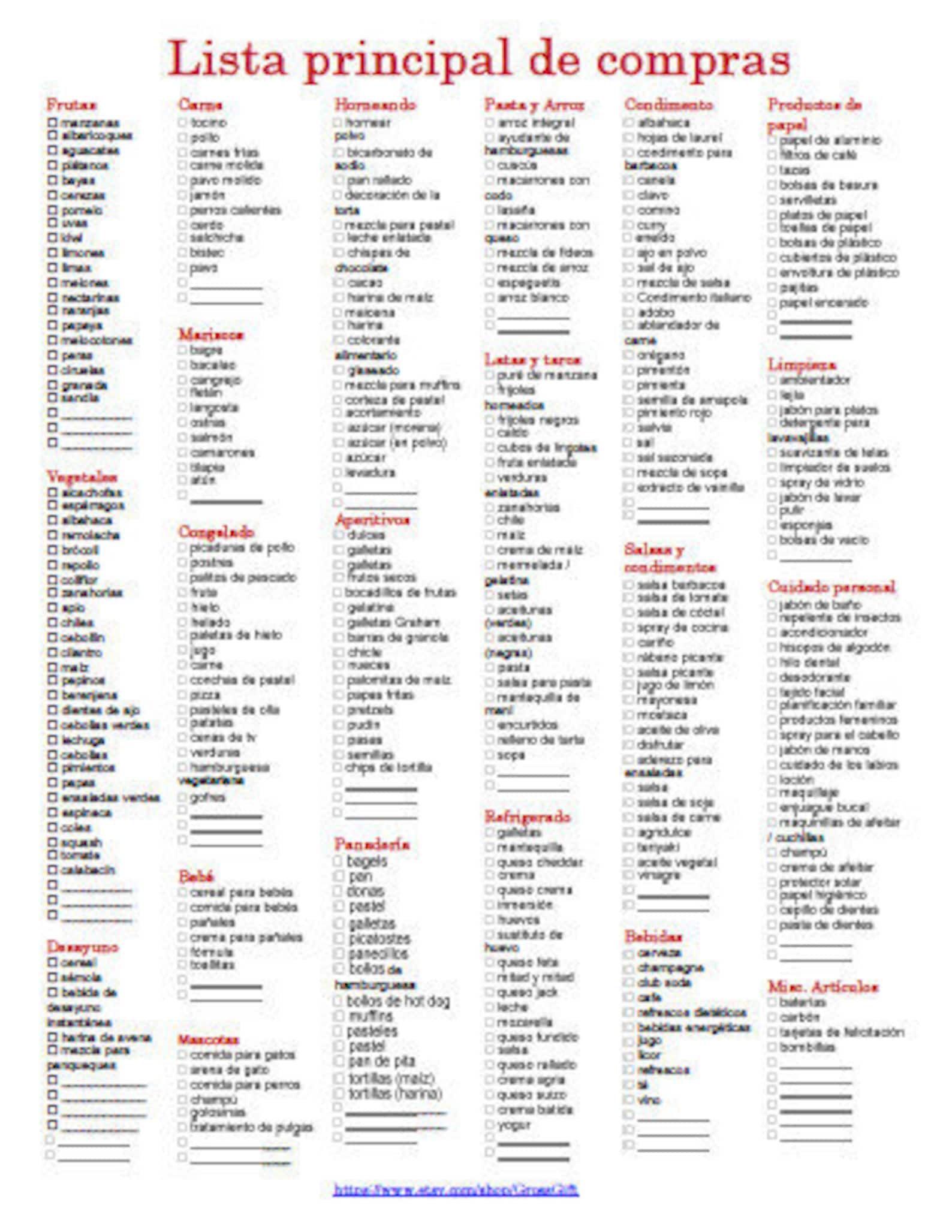 Lista Completa De Supermercado Para Imprimir - FDPLEARN