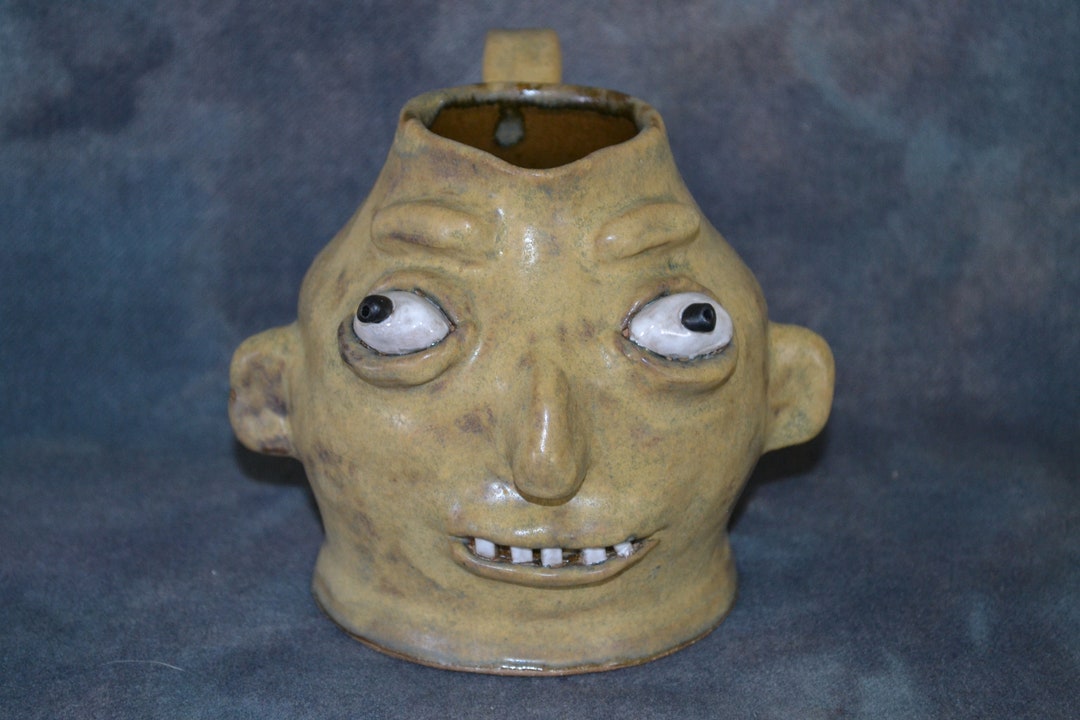 NETTLES - Southern Folk Art Face Jug Pottery - Pitcher - Hand Thrown ...