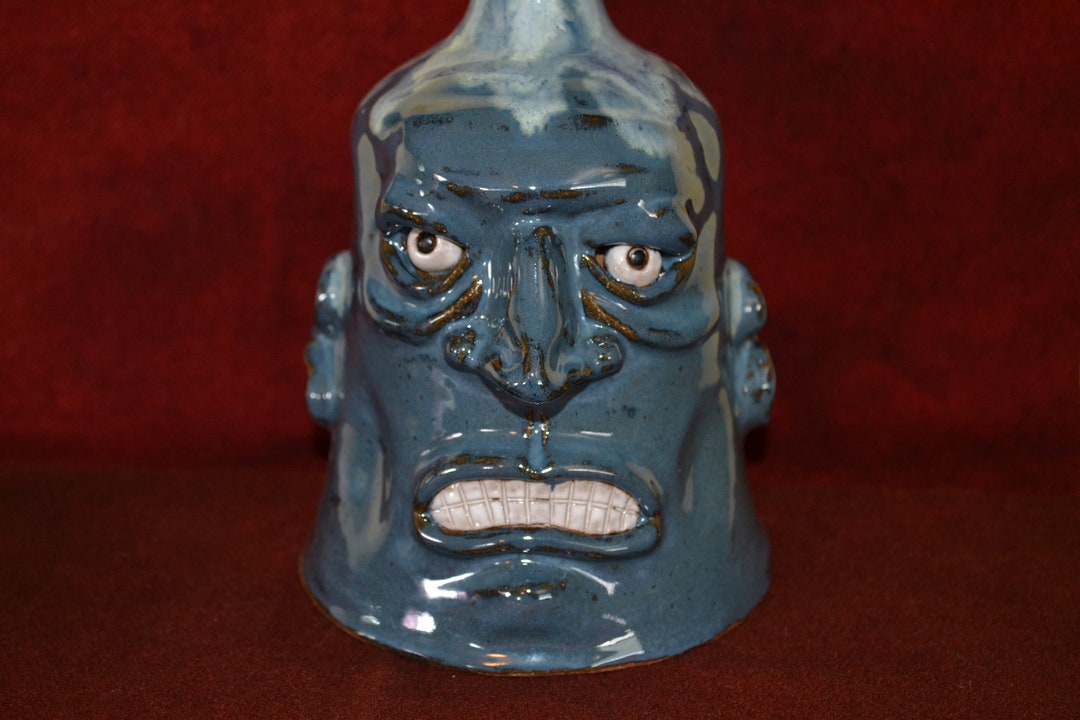 BORIS Southern Folk Art Face Jug Pottery Hand Thrown One-of-a-kind 7 ...