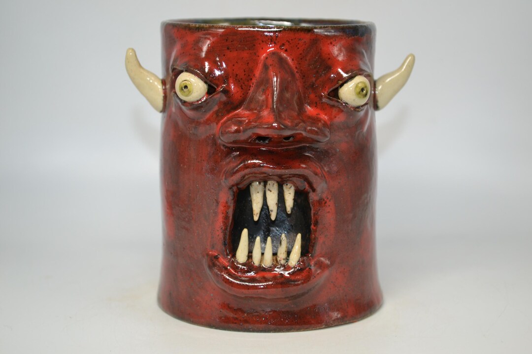 DEVIL COFFEE Mug - Southern Folk Art Face Jug Pottery Ugly Jug - One of ...