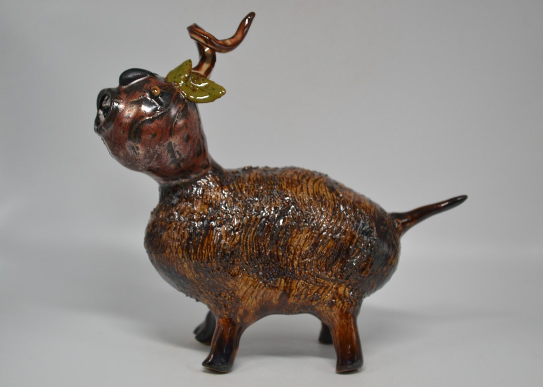 PUMPKIN PATCH CREATURE Southern Folk Art Pottery Face Jug Ugly Jug 6 ...