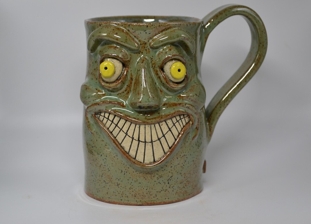 FRIED EGG MUG - Southern Folk Art Face Jug Pottery Ugly Jug - One of a ...
