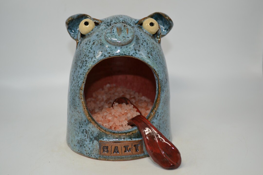 SALT PIG Salt CELLAR - Southern Folk Art Face Jug Pottery Ugly Jug ...