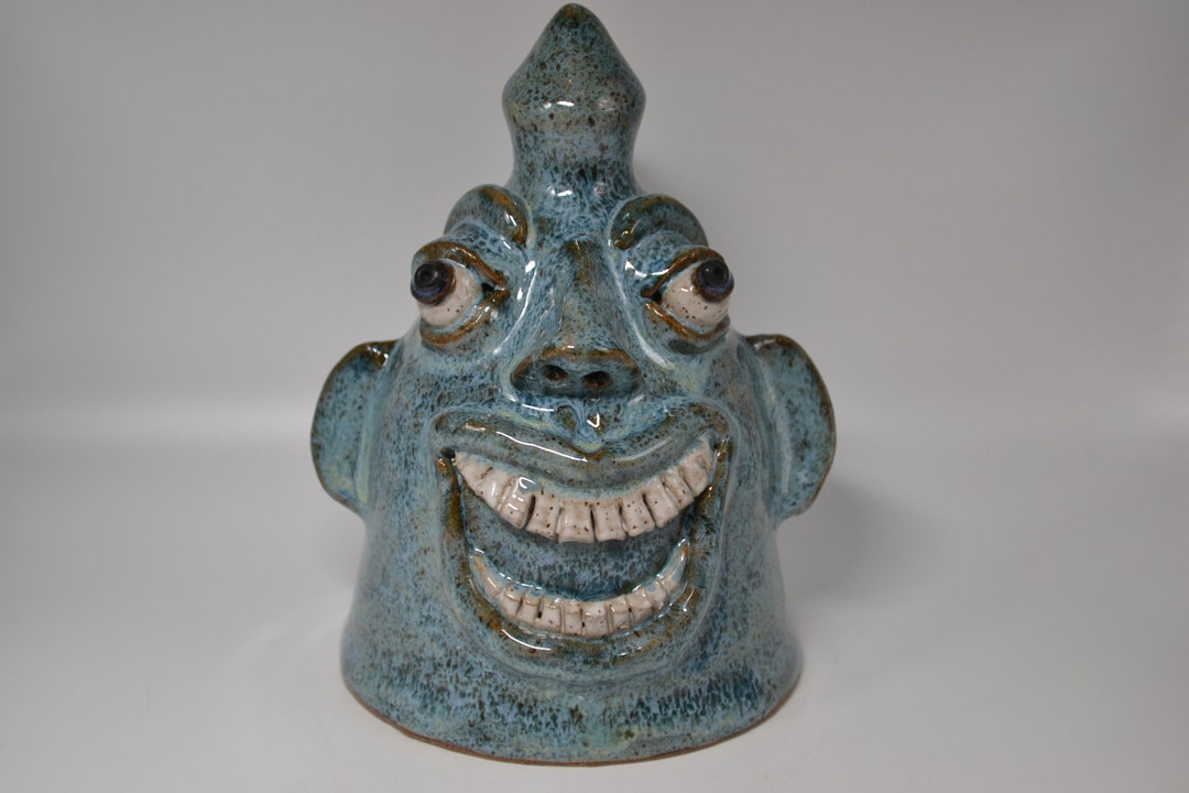 IVAN Southern Folk Art Face Jug Pottery Ugly Jug One of a Kind OOAK 5-1 ...