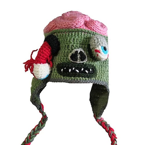 Zombie Crochet Hat Plants Vs Zombies Halloween Warm Hat - Etsy