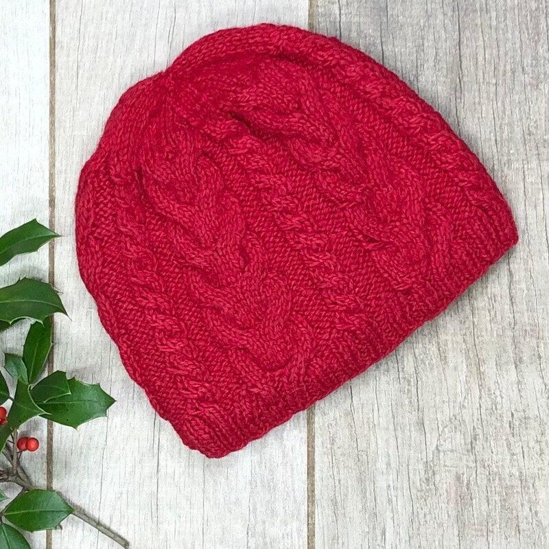 Red Knit Hat - Etsy