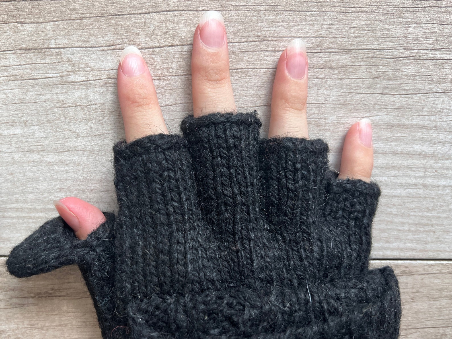 Hand Knit Alpaca Convertible Cable Flip Glitten Mitten Glove - Etsy