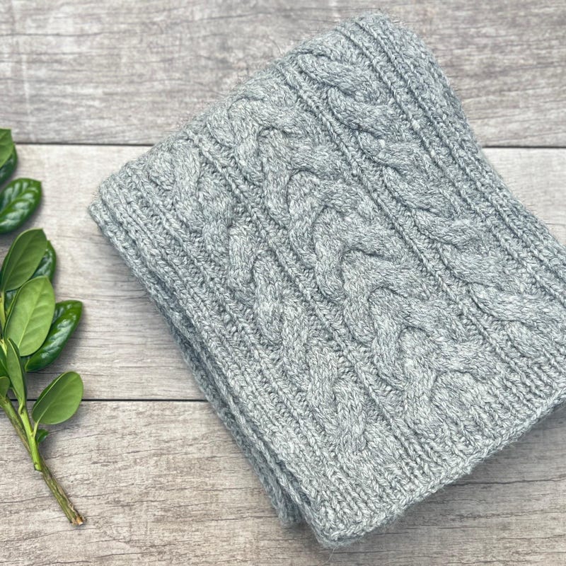 Gray Knitted Scarf - Etsy