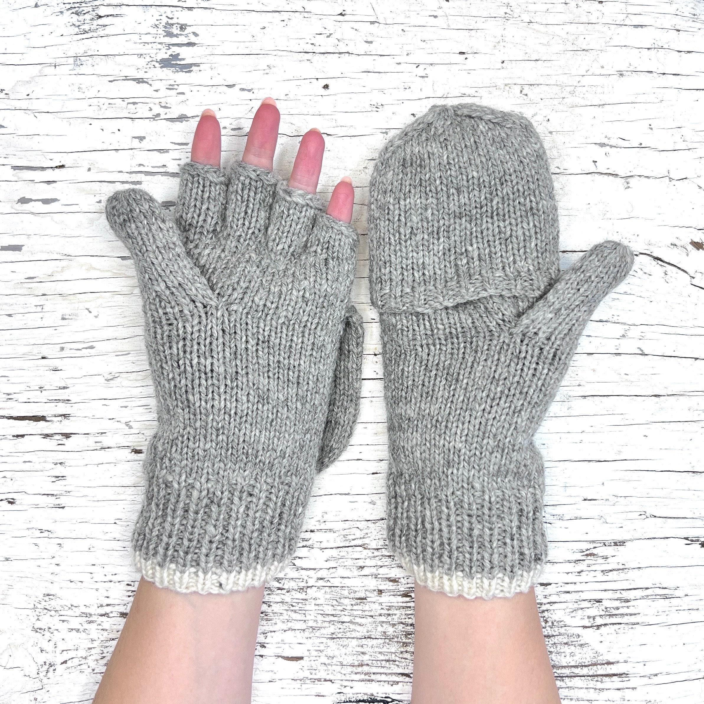 Handmade Knit Alpaca Wool Heart Convertible Cable Flip Mitten ...