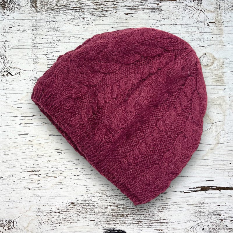 Burgundy Beanie Woman - Etsy