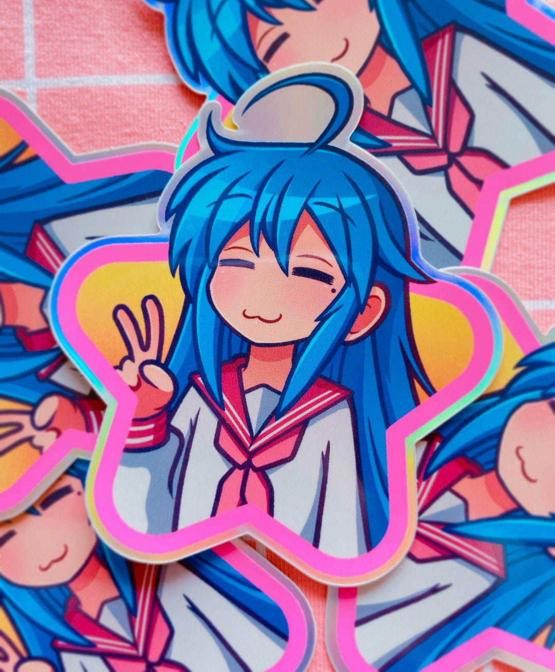 Konata Holographic Sticker - Etsy