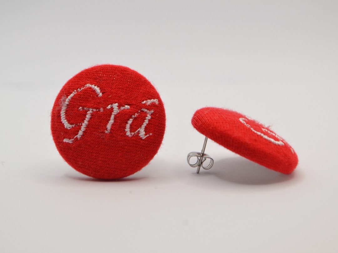 Red Grá Button Earrings | Irish-inspired Jewellery | Handcrafted ...