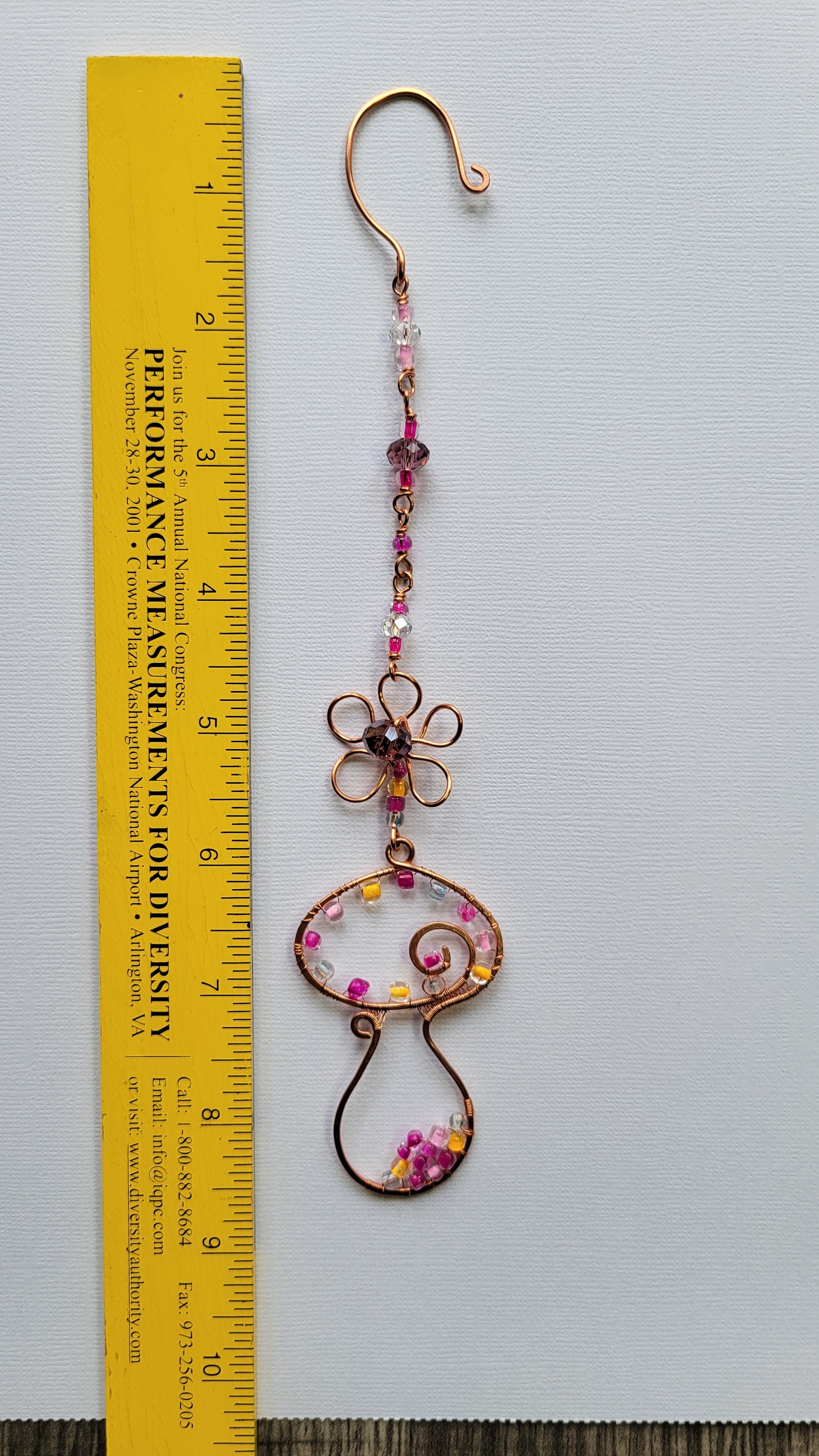 Copper Wire Mushroom Beaded Suncatchers Pink Red Green Purple