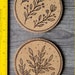 Pyrography Botanical Cork Coasters - Etsy