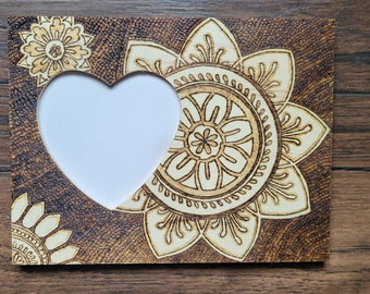 Wood Burned Custom Photo Frame Pyrography Art - Etsy